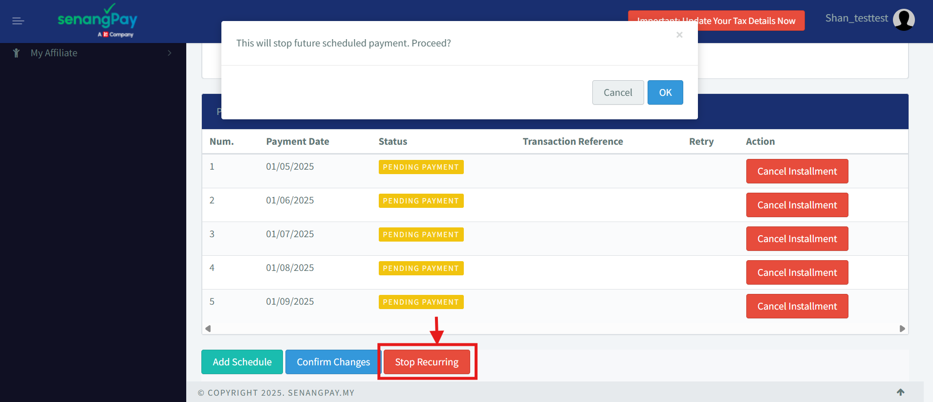 Enhancement for Recurring Payments through Recurring API